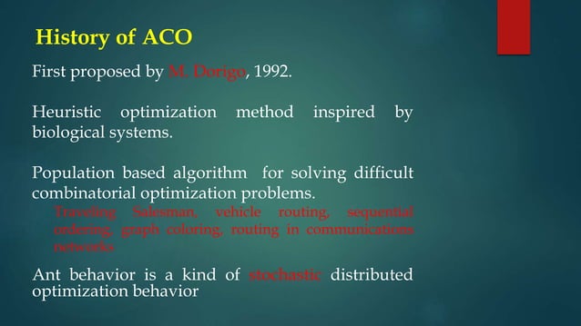 Ant Colony Optimization Aco Swarm Intelligence Pptx Ppt