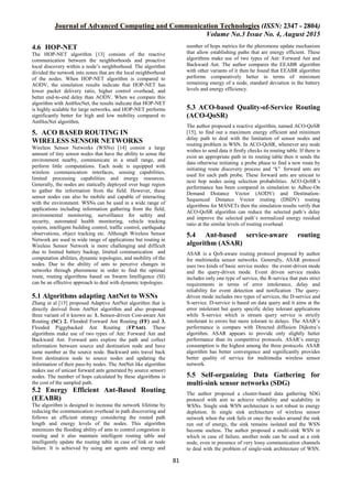 Ant colony optimization based routing algorithm in various wireless sensor network a survey | PDF