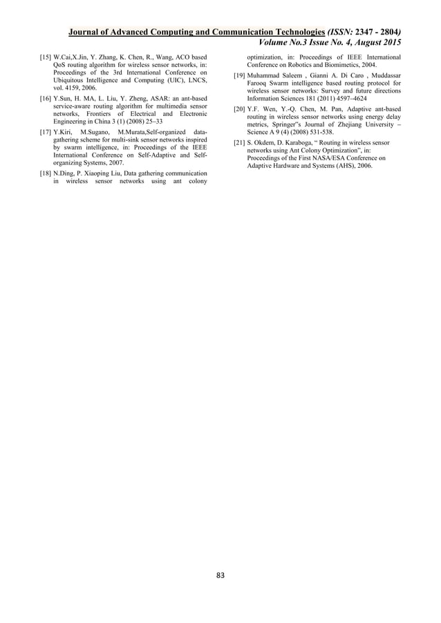 Ant Colony Optimization Based Routing Algorithm In Various Wireless 0430