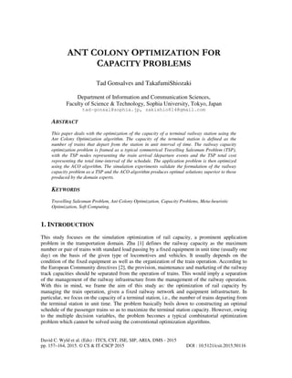tAnt colony optimization for | PDF | Rail Travel | Travel Type