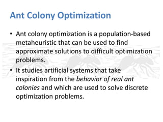 Ant colony optimization in multiple travelling salesman problem | PPTX