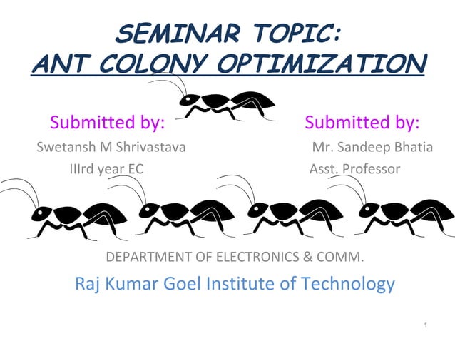 Ant colony Optimization | PPT