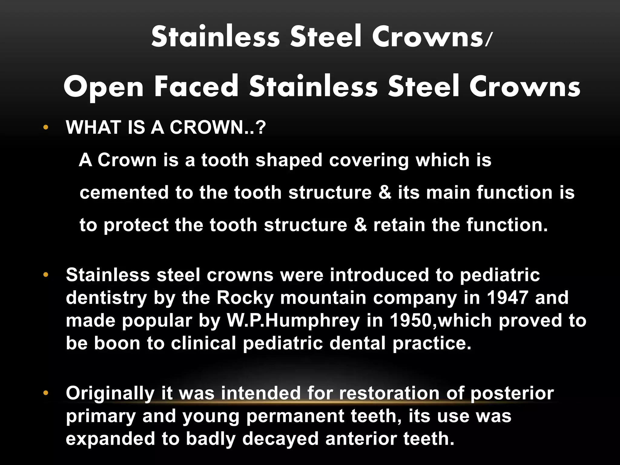 Anterior crowns in pediatric dentistry | PPTX
