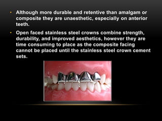 Anterior crowns in pediatric dentistry | PPTX