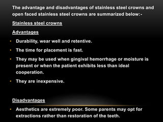 Anterior crowns in pediatric dentistry | PPTX