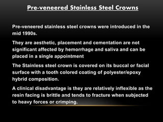 Anterior crowns in pediatric dentistry | PPTX