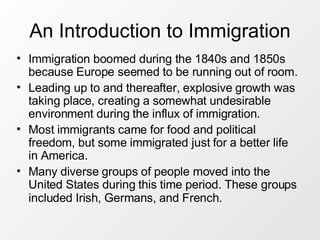 Antebellum Immigration Powerpoint | PPT