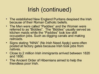 Antebellum Immigration Powerpoint | PPT