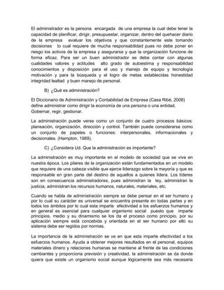 Antecedentes de la administración | PDF