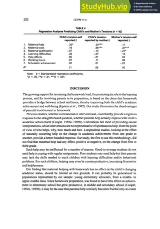 Antecedents And Consequences Of Maternal Involvement In Children S ...