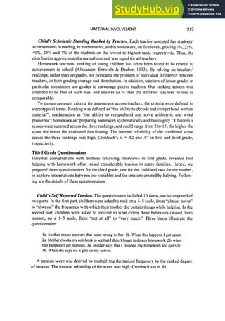 Antecedents And Consequences Of Maternal Involvement In Children S ...