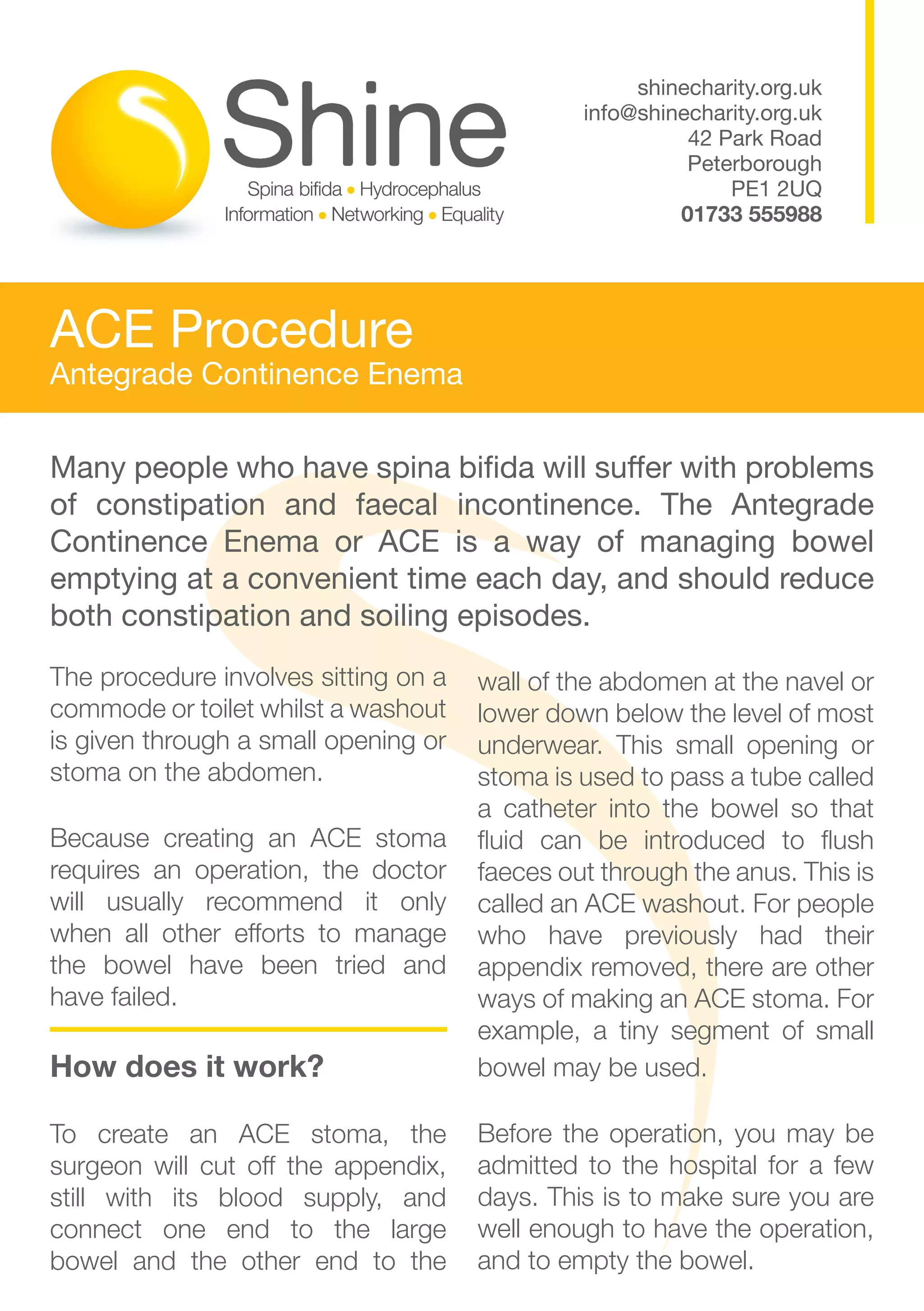 Antegrade continence enema procedure | PDF