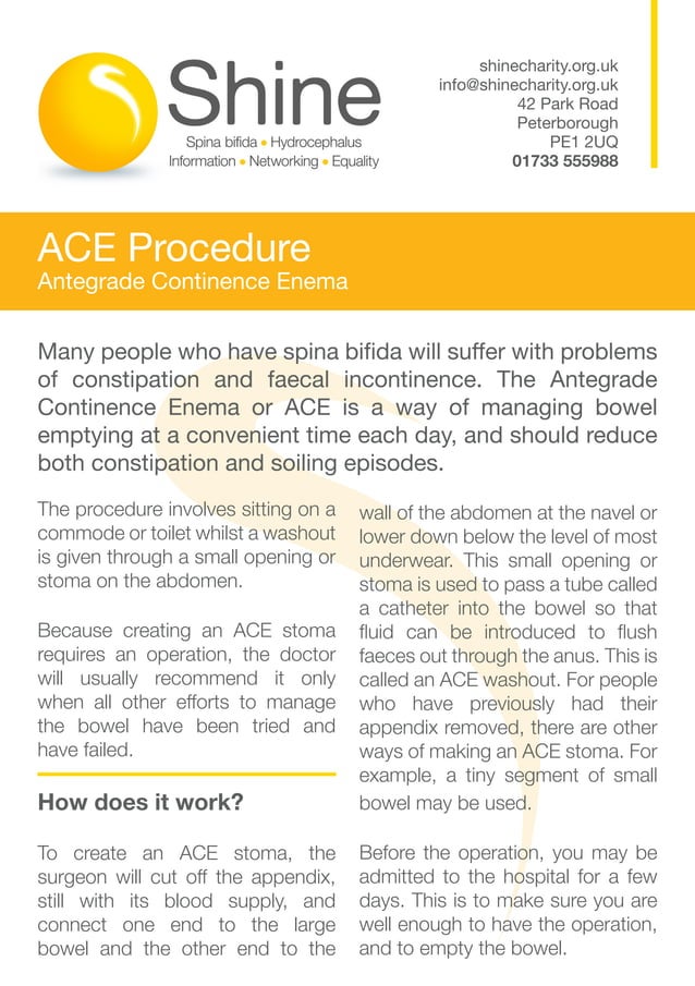 Antegrade continence enema procedure | PDF