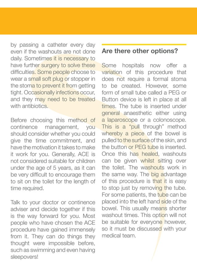 Antegrade continence enema procedure | PDF