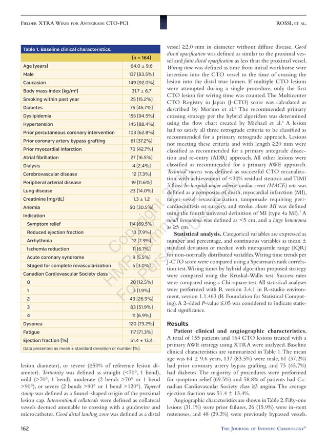 Antegrade approach to coronary chronic total occlusion | PDF | Medical ...