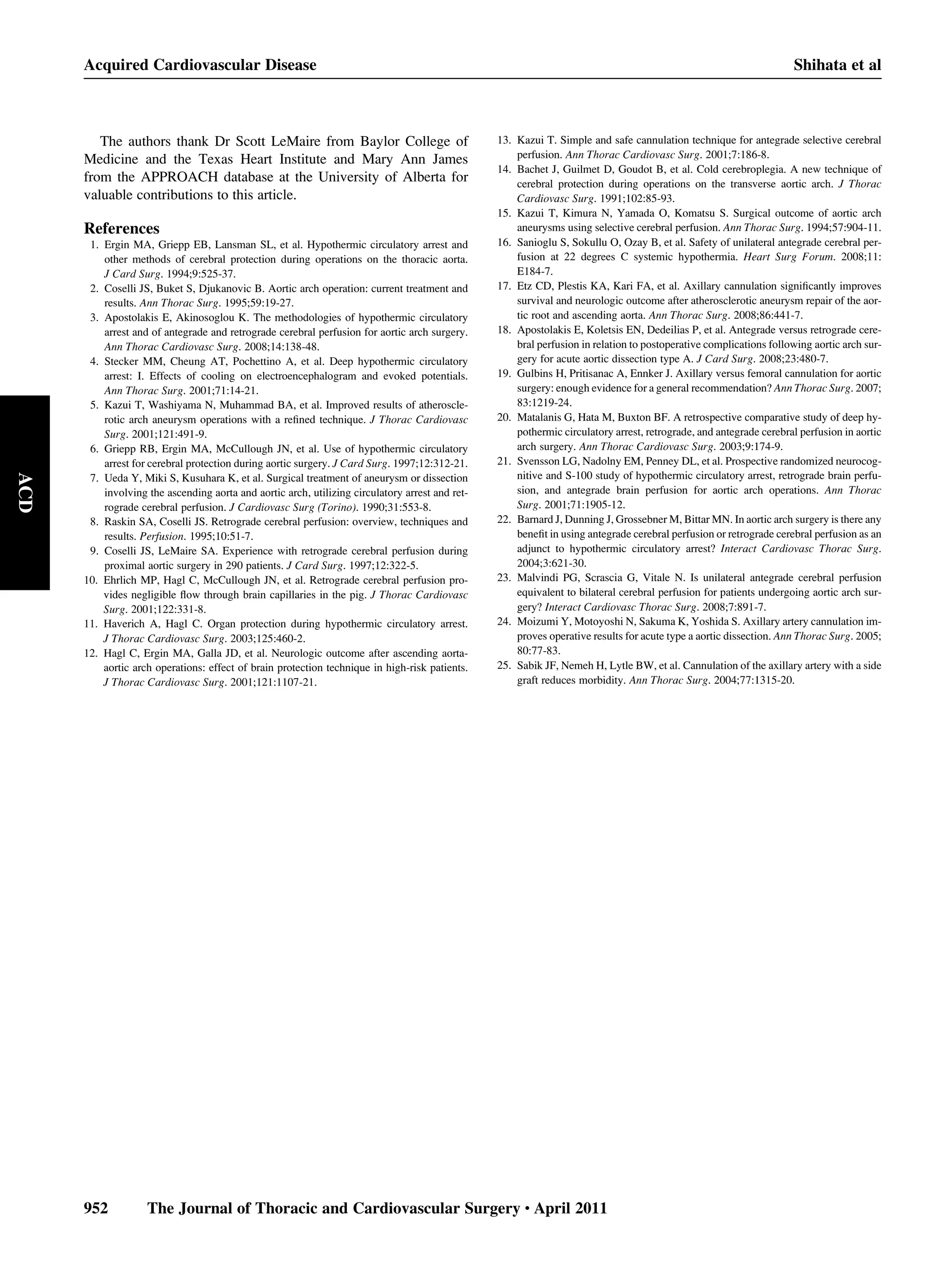 Antegrage cerebral perfusion | PDF