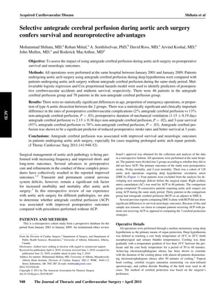 Antegrage cerebral perfusion | PDF