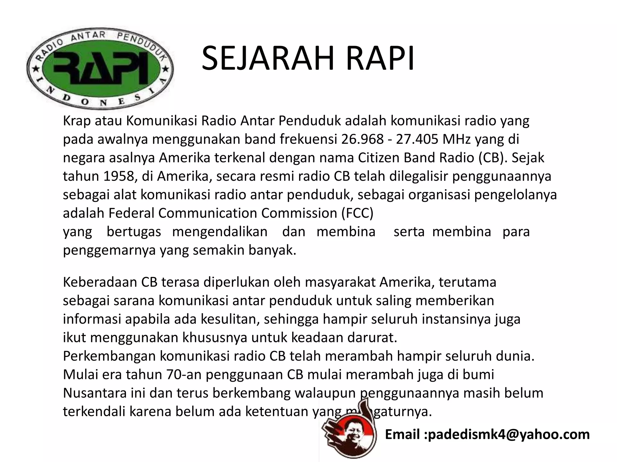 Sejarah Radio Komunikasi dan Antena 11meter | PPTX