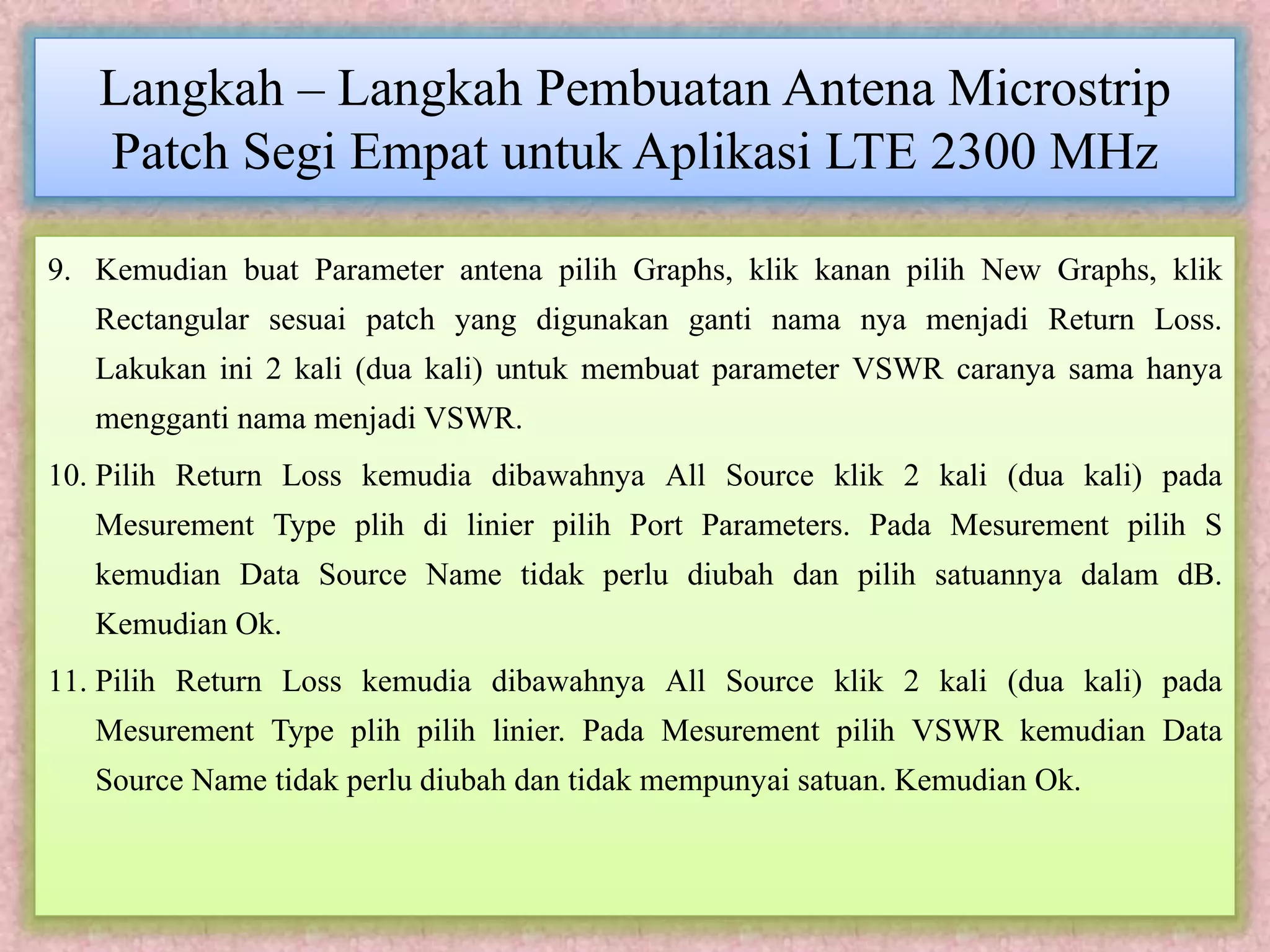 Perancangan antena mikrostrip 2300MHz | PPTX