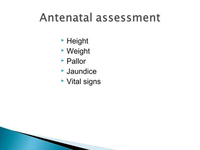 Antenatal assessment | PPT | Pregnancy | Reproductive Health