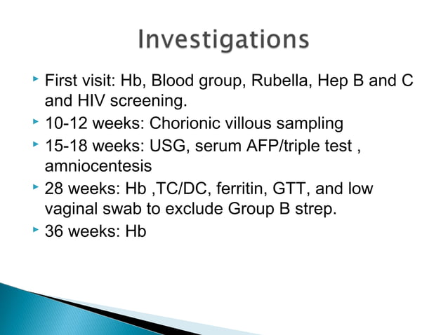 Antenatal assessment | PPT | Pregnancy | Reproductive Health