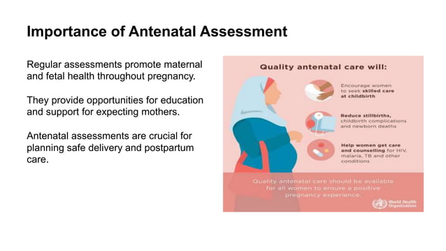 Antenatal Assessment details antenatal care | PPT