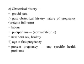 ANTENATAL ASSESSMENT format for history taking, physical examination | PDF