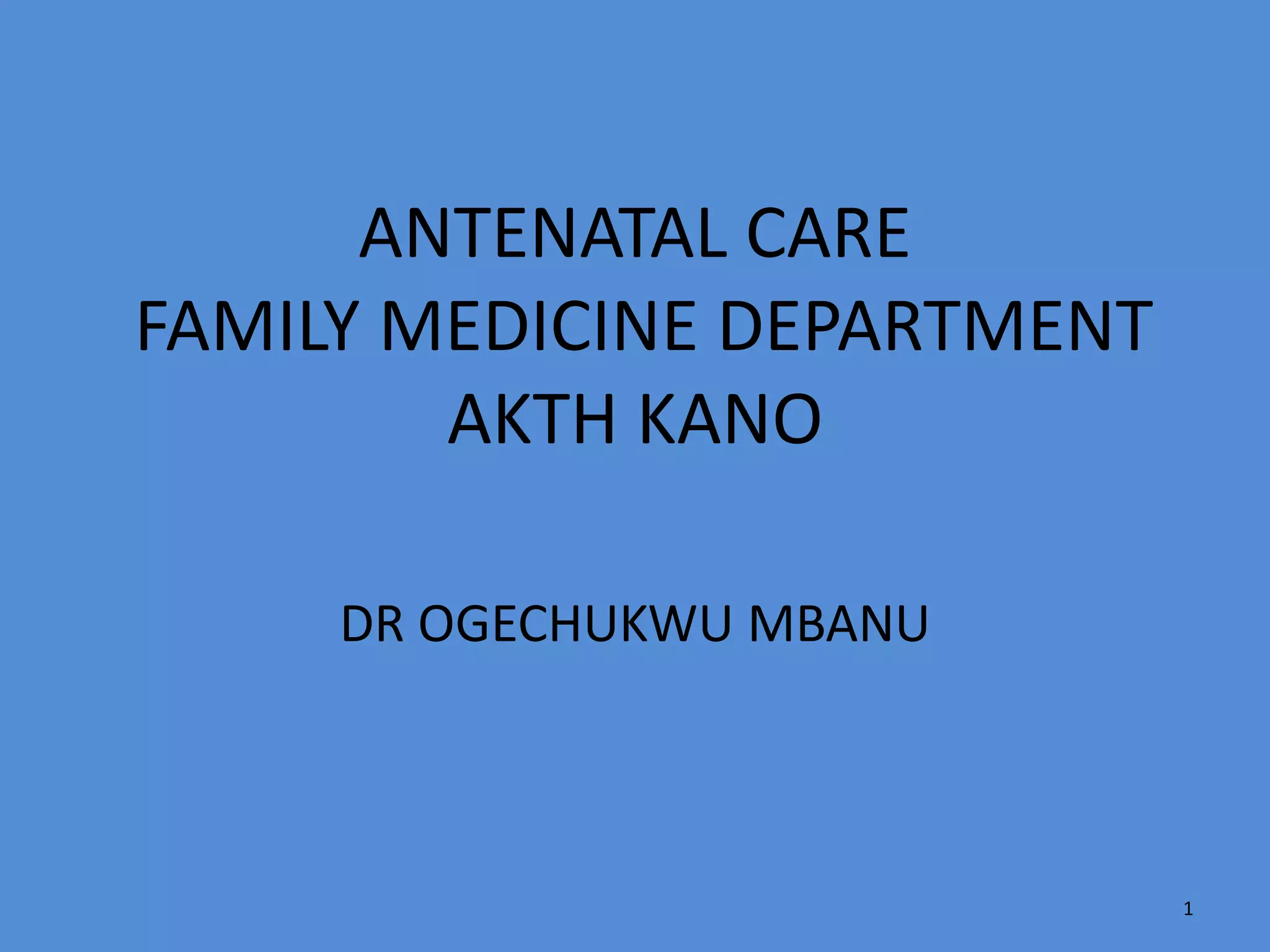 Routine Antenatal care part 2 | PPTX