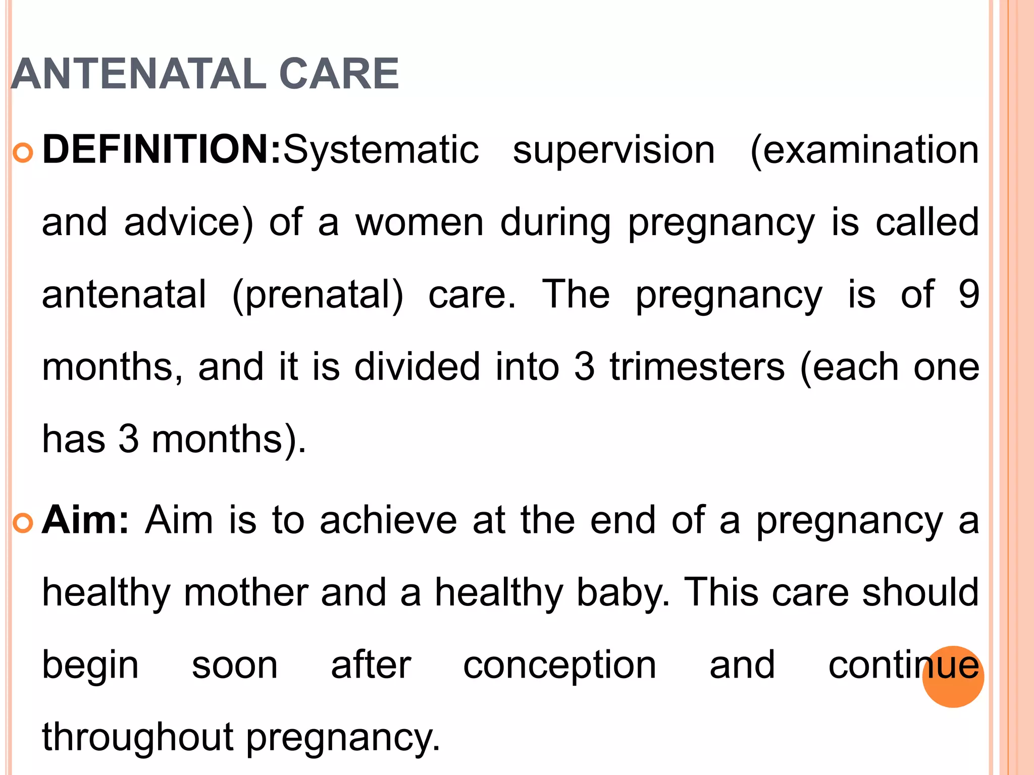 Health Education on Antenatal care | PPTX