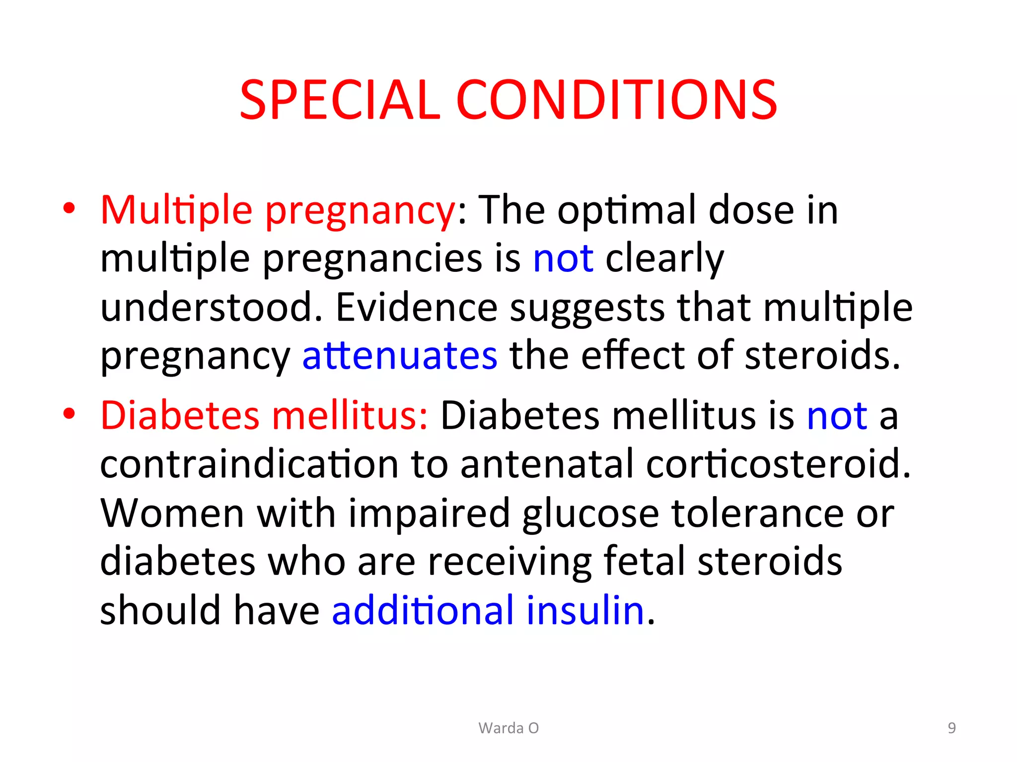 Antenatal corticosteroid warda | PDF