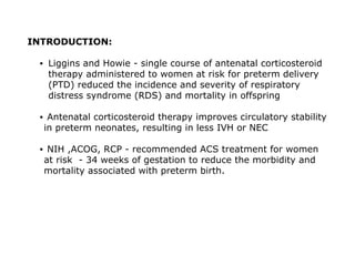 Antenatal corticosteroids | PDF