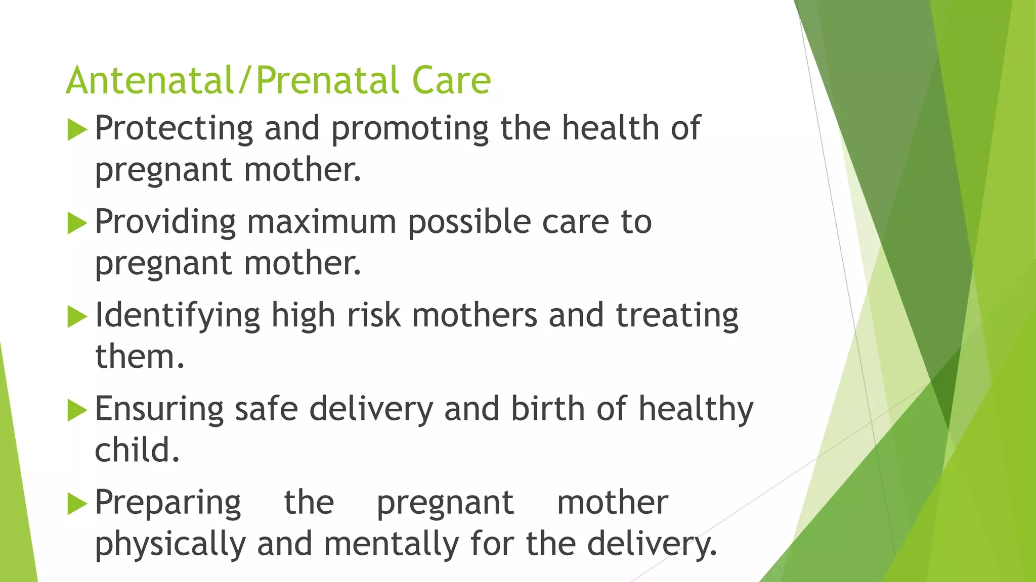 Antenatal intranatal and post natal services | PPTX