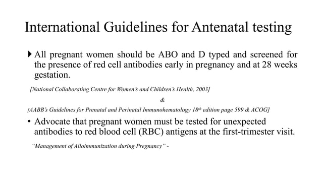 Antenatal screening for prevention of HDFNpptx | PPT