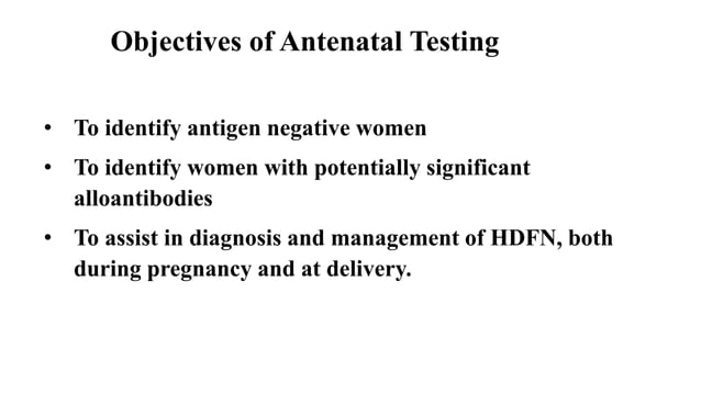 Antenatal screening for prevention of HDFNpptx | PPT
