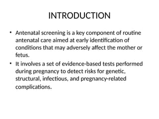 Antenatal screening final.pptx............ | PPTX