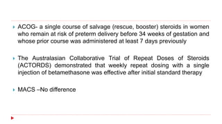 Antenatal steroids | PPTX
