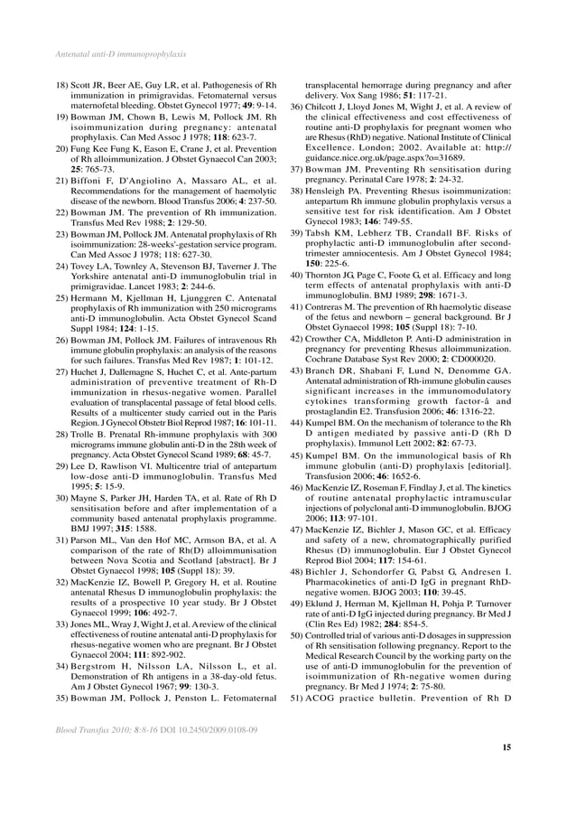 Antenatal prophylaxis with anti-d immunoglobulin | PDF