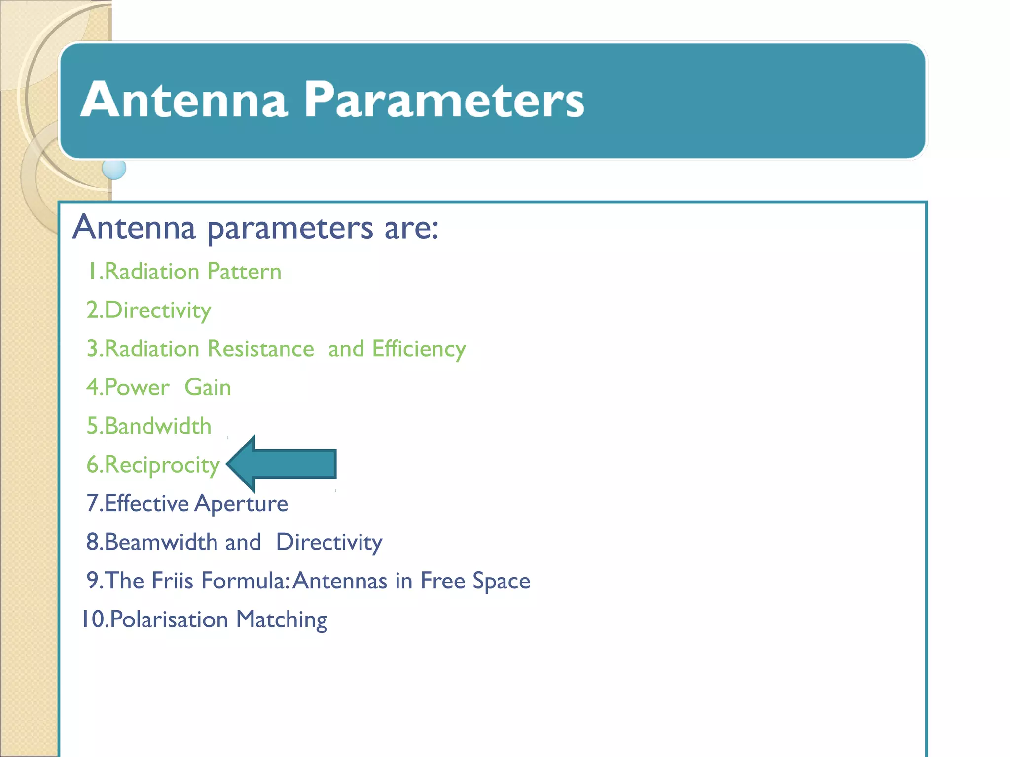 Antenna PARAMETERS | PPT