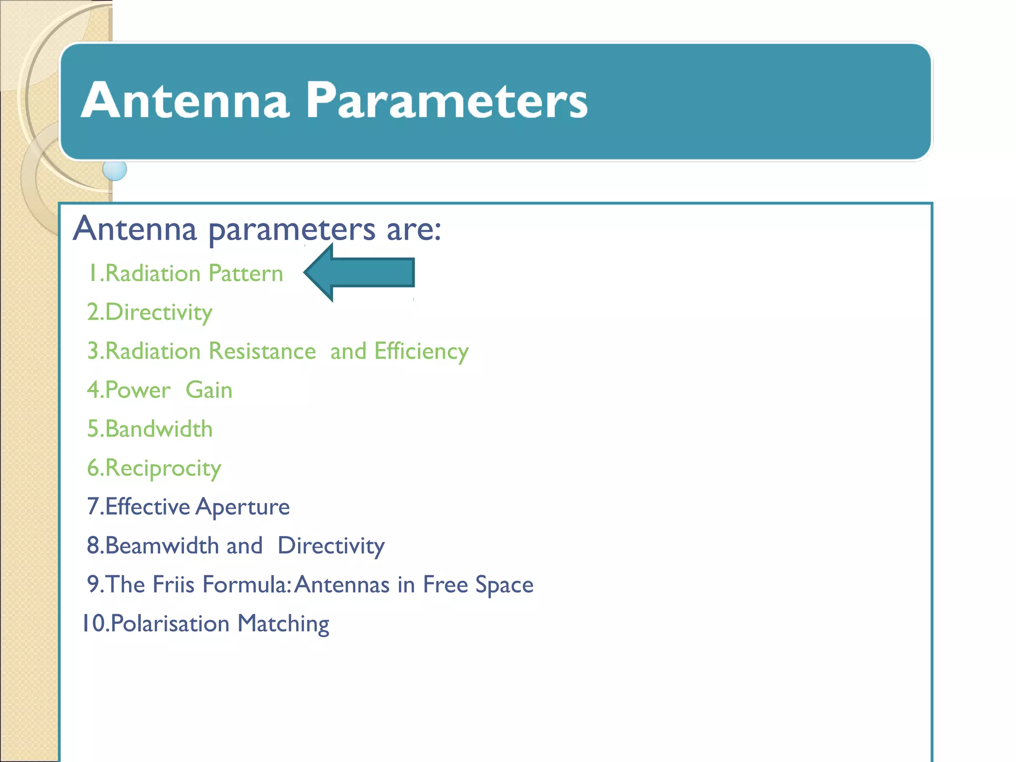 Antenna PARAMETERS | PPT