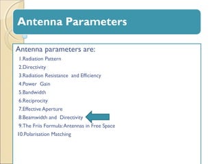 Antenna PARAMETERS | PPT