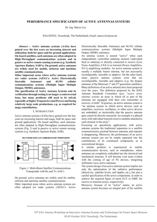 "Performance Specification of Active Antenna Systems" | PDF