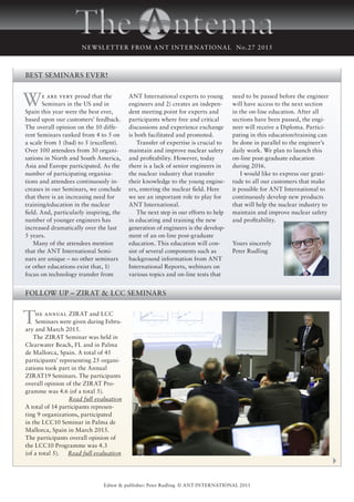 ANT International Newsletter: Antenna No 27-2015 | PDF