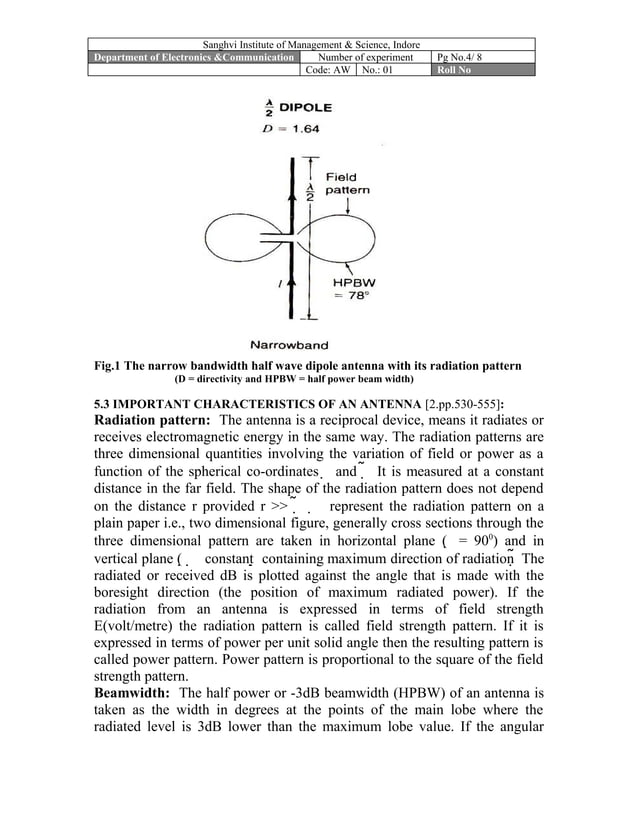 Antenna and wave propagation manual | PDF