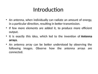 Antenna array advantages and disadvantages and application | PPTX