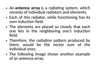 Antenna array advantages and disadvantages and application | PPTX