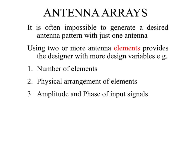 Antenna arrays | PPT | Physics | Science