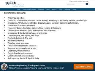 Antenna Engineering Training Boot Camp | PPT