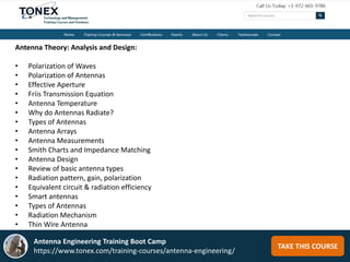 Antenna Engineering Training Boot Camp | PPTX