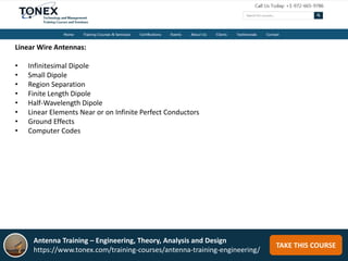 Antenna Engineering Training ,Theory, Analysis and Design | PPTX