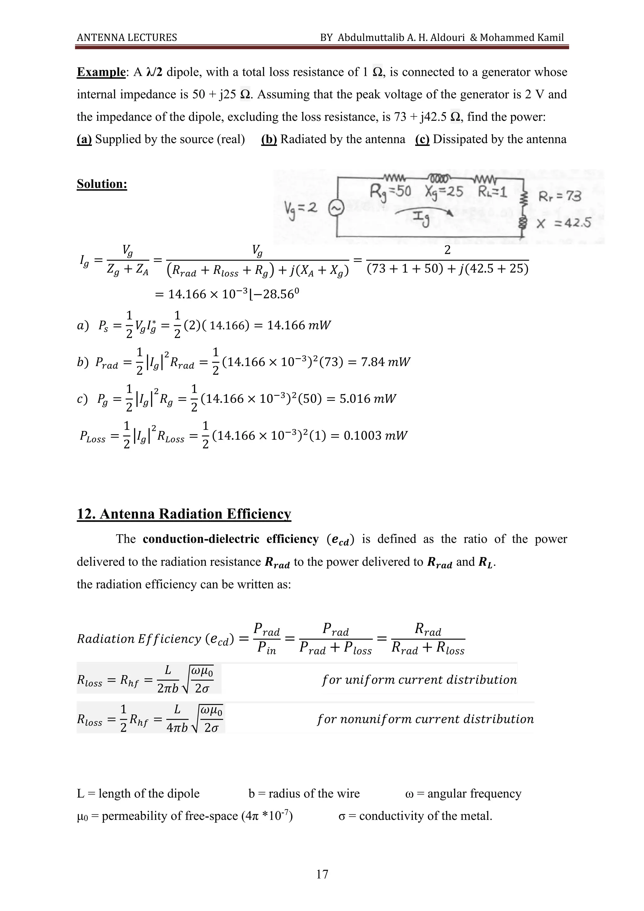 Antenna Lecture Course Chapter One 1 Pdf